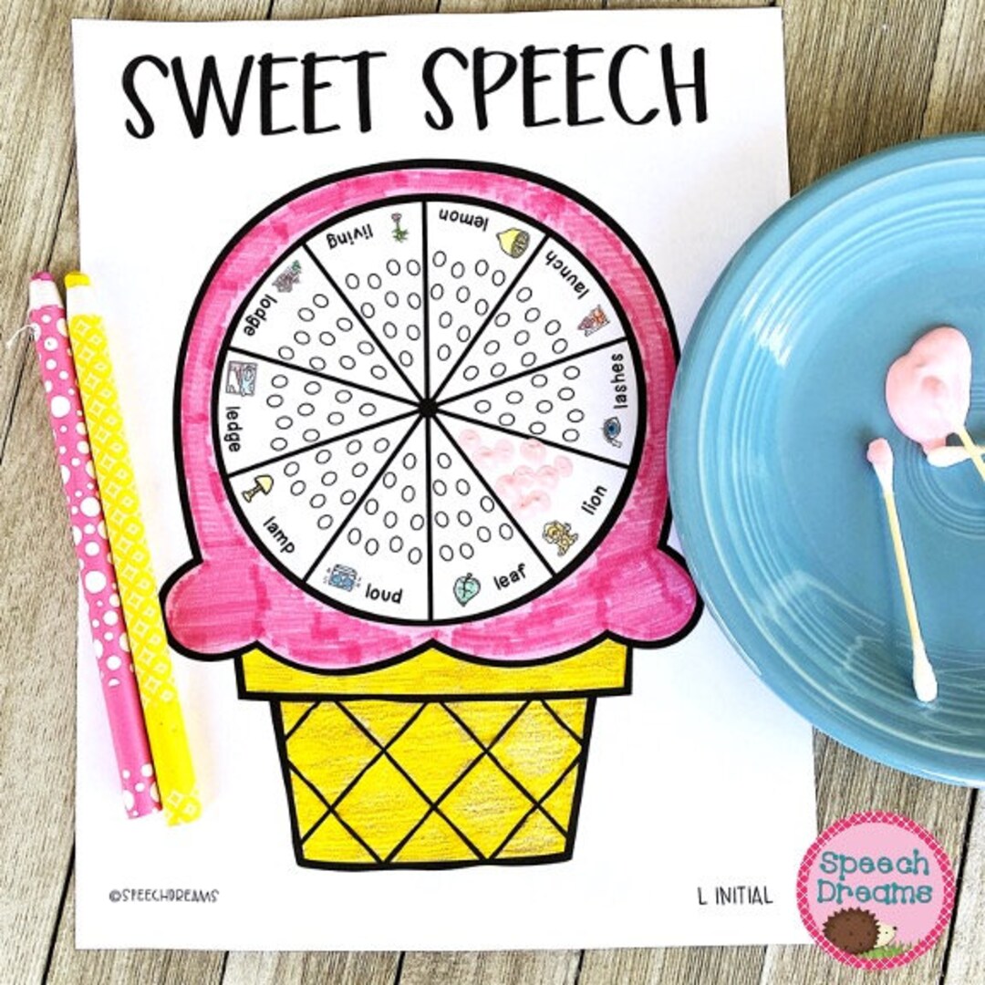 Summer Speech Therapy Activity: 100 Trials Plus Language Goals Ice ...