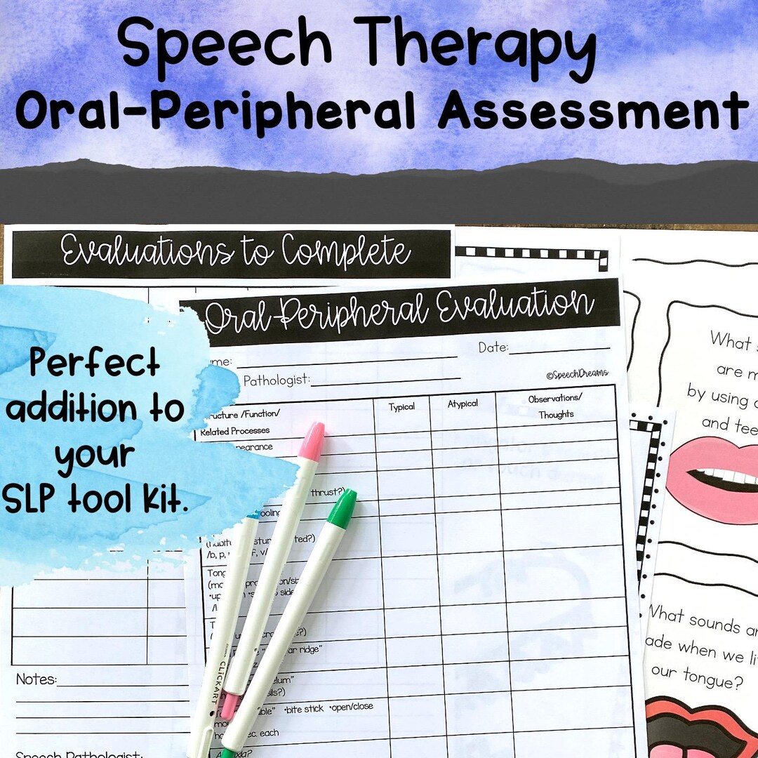 Oral Peripheral Exam: Speech Pathology Assessment (PDF) - Etsy
