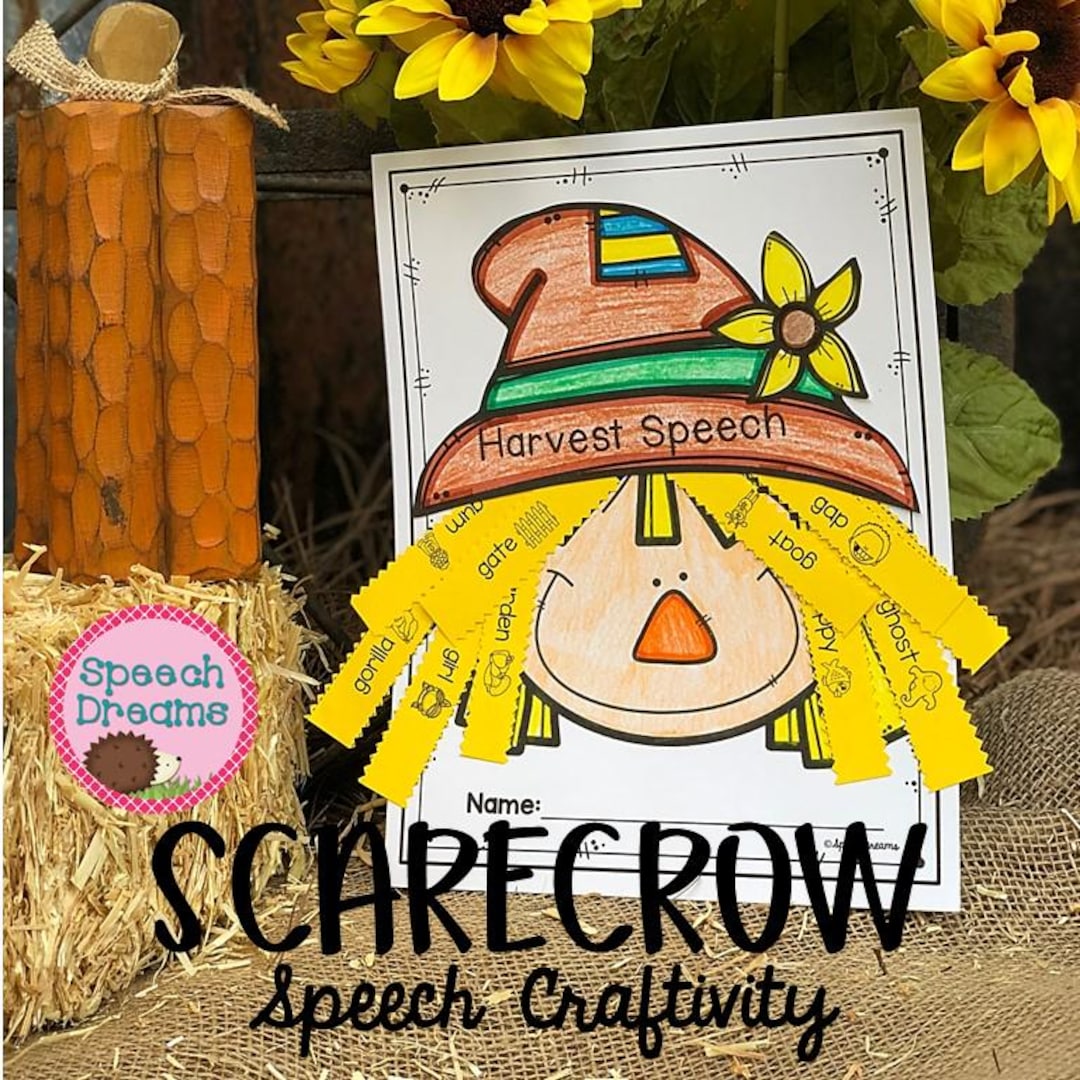 Fall Speech Therapy Scarecrow Articulation Craft With Language Goals ...
