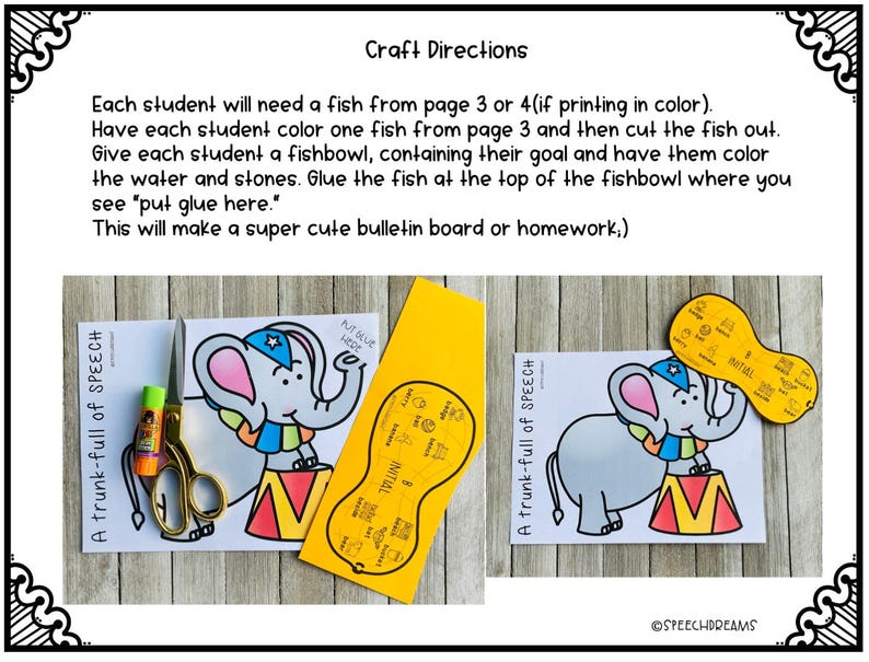Elephant Speech Therapy Craft : Circus Activity for Preschool Early ...