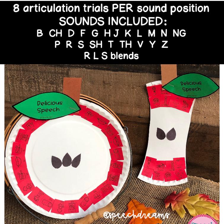 Fall Apple Speech Therapy Craft Language Articulation Back to School - Etsy