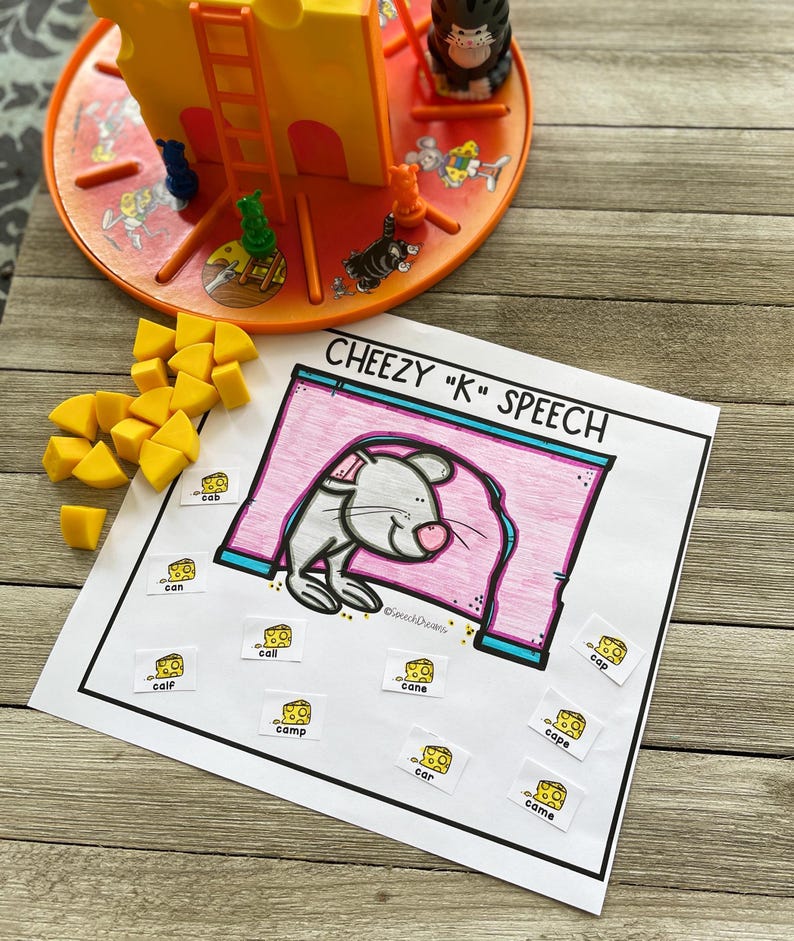 Speech and Language Therapy | Mouse Cheese Worksheets Game Companion ...
