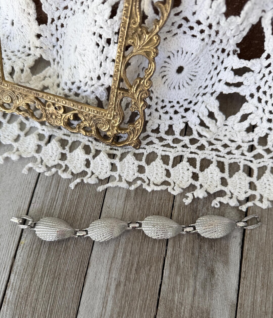 Vintage Cockle Shells Bracelet Silver Tone Beach - Etsy