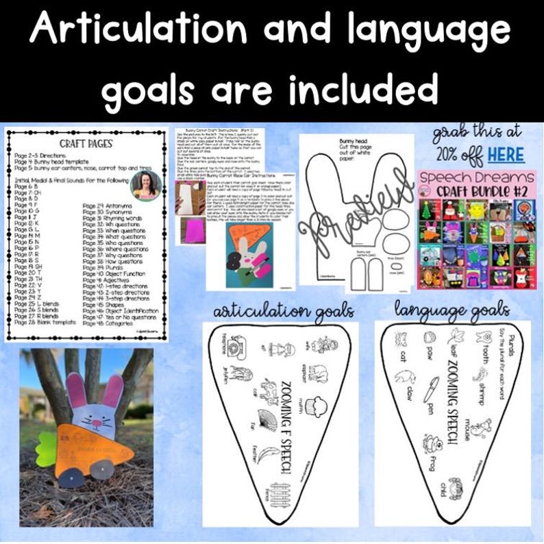 Easter Bunny Carrot Race Car Speech and Language Therapy Activity With ...