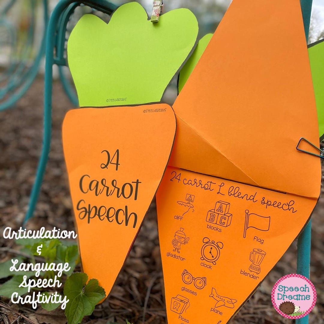 Easter Carrot Speech Therapy Craft: Articulation & Language Goals - Etsy