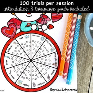 Valentines Day Speech Therapy 100 Trials: NG Y and Verbs - Etsy