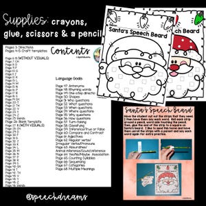 Christmas Craft for Speech Therapy: Santa Sequencing Categories ...
