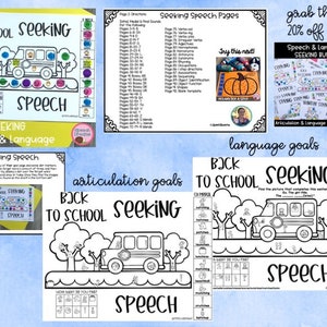 Back to School Speech Therapy Activity With Associations Verbs Vocalic ...