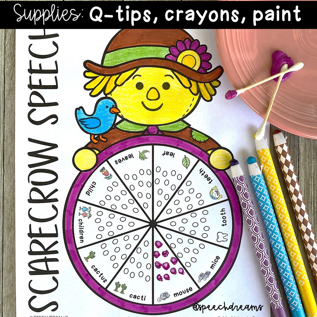 Fall Scarecrow Speech Therapy Activity: 100 Trials With Irregular Verbs ...