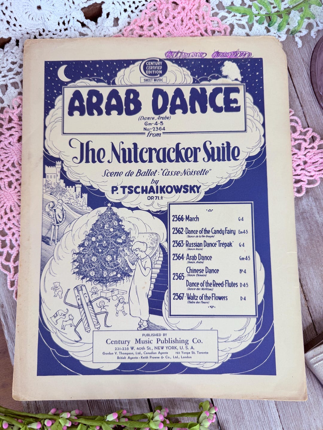 Vintage Sheet Music Arab Dance From the Nutcracker Suite • Tchaikovsky ...