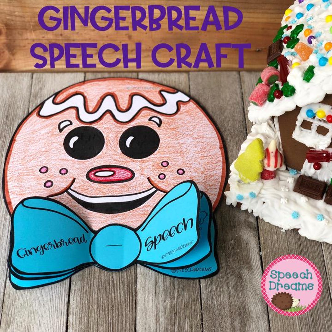 Christmas Speech Therapy Craft Activity: Gingerbread Man Book Companion ...