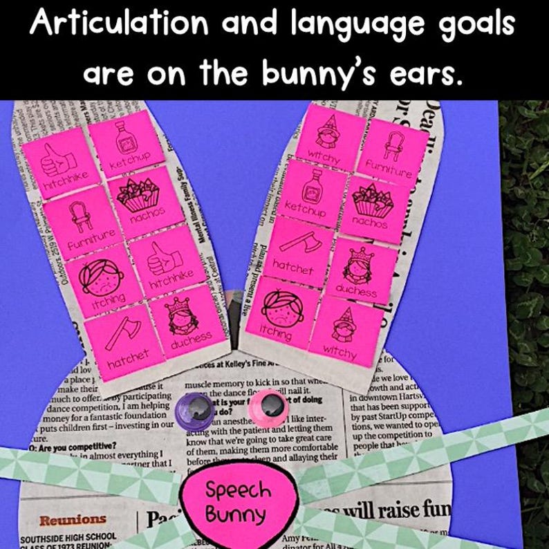 Easter Bunny Speech Therapy Craft With Articulation Language Upper ...