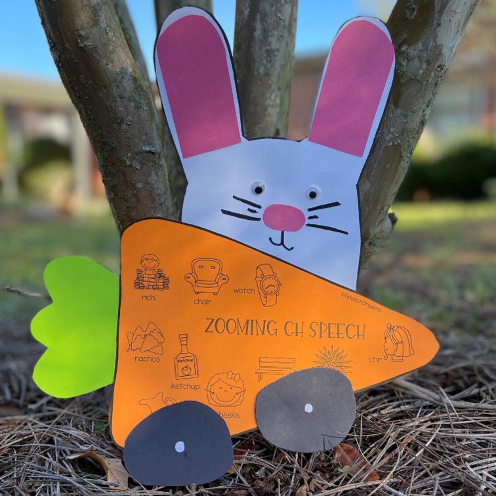 Easter Bunny Carrot Race Car Speech and Language Therapy Activity With ...