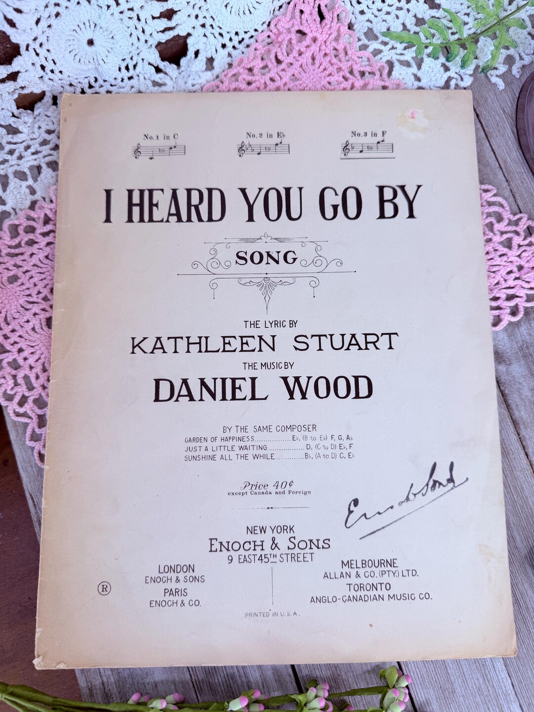 Vintage 1927 I Heard You Go by Kathleen Stuart Daniel Wood Sheet Music ...