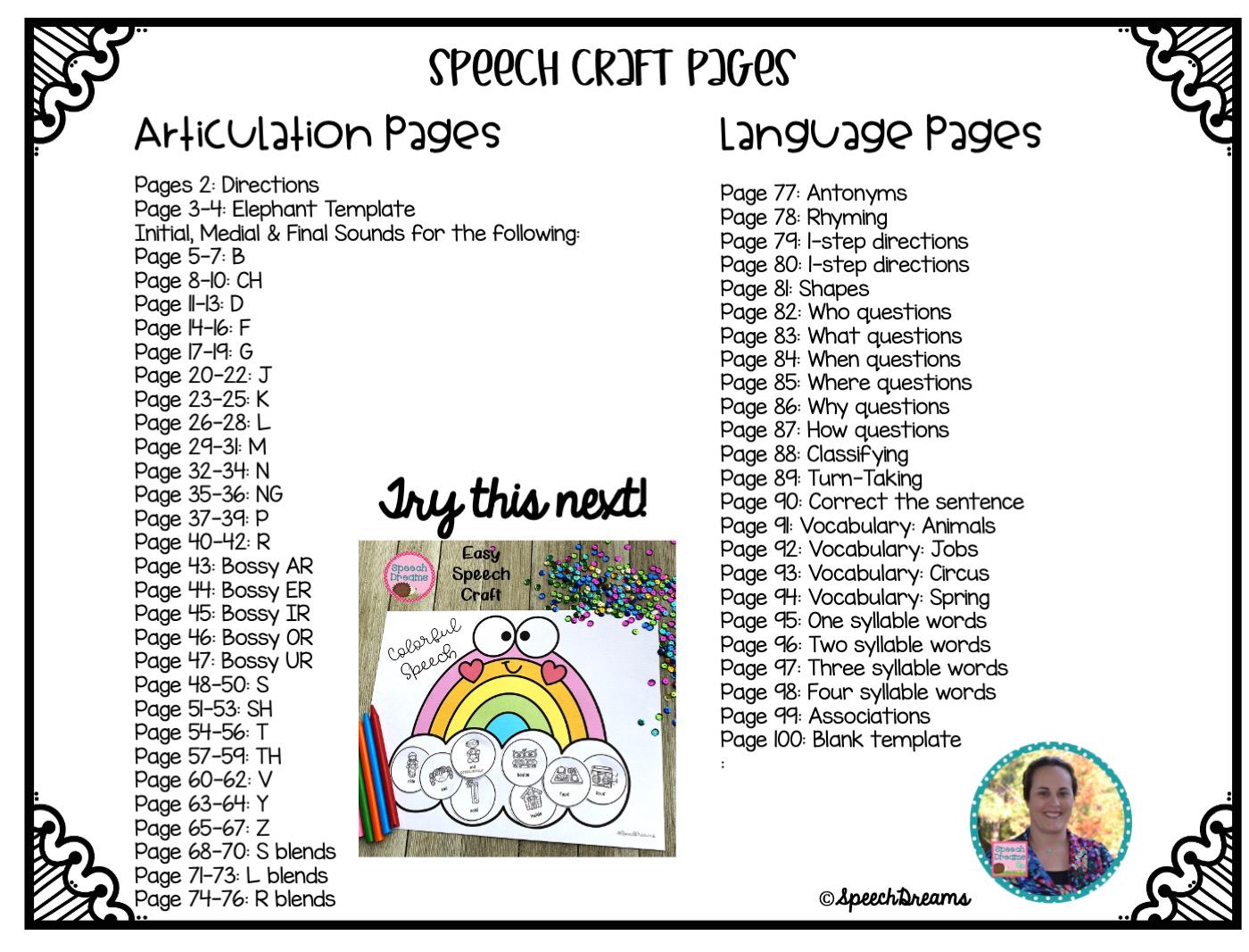 Elephant Speech Therapy Craft : Circus Activity for Preschool Early ...