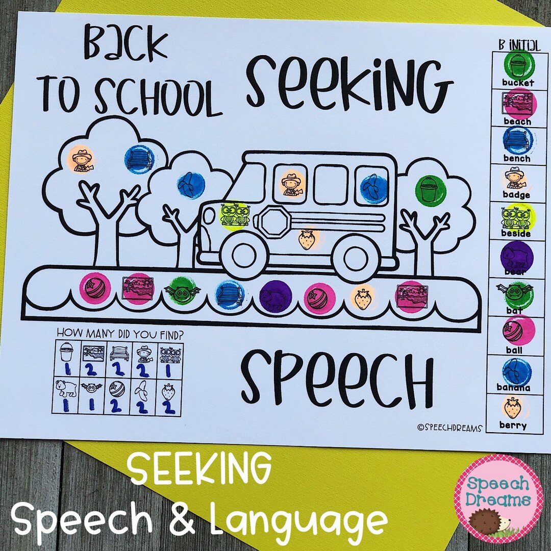 Back to School Speech Therapy Activity With Associations Verbs Vocalic ...