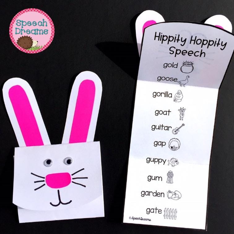 Easter Bunny Speech Therapy Craft: Articulation & Language Goals - Etsy