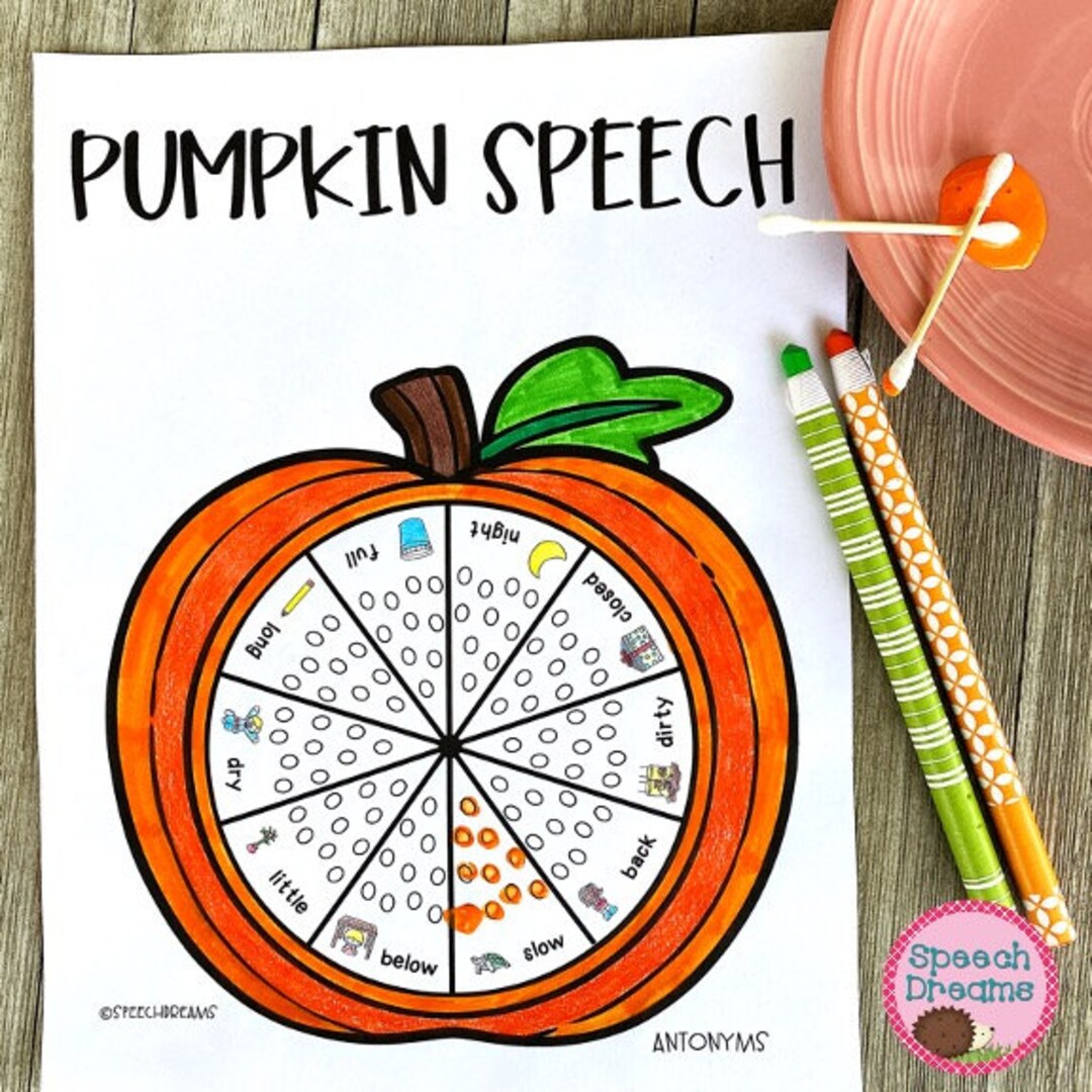 Pumpkin Speech Therapy Craft 100 Trials Low Prep Later Developing ...