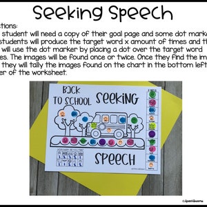 Back to School Speech Therapy Activity With Associations Verbs Vocalic ...