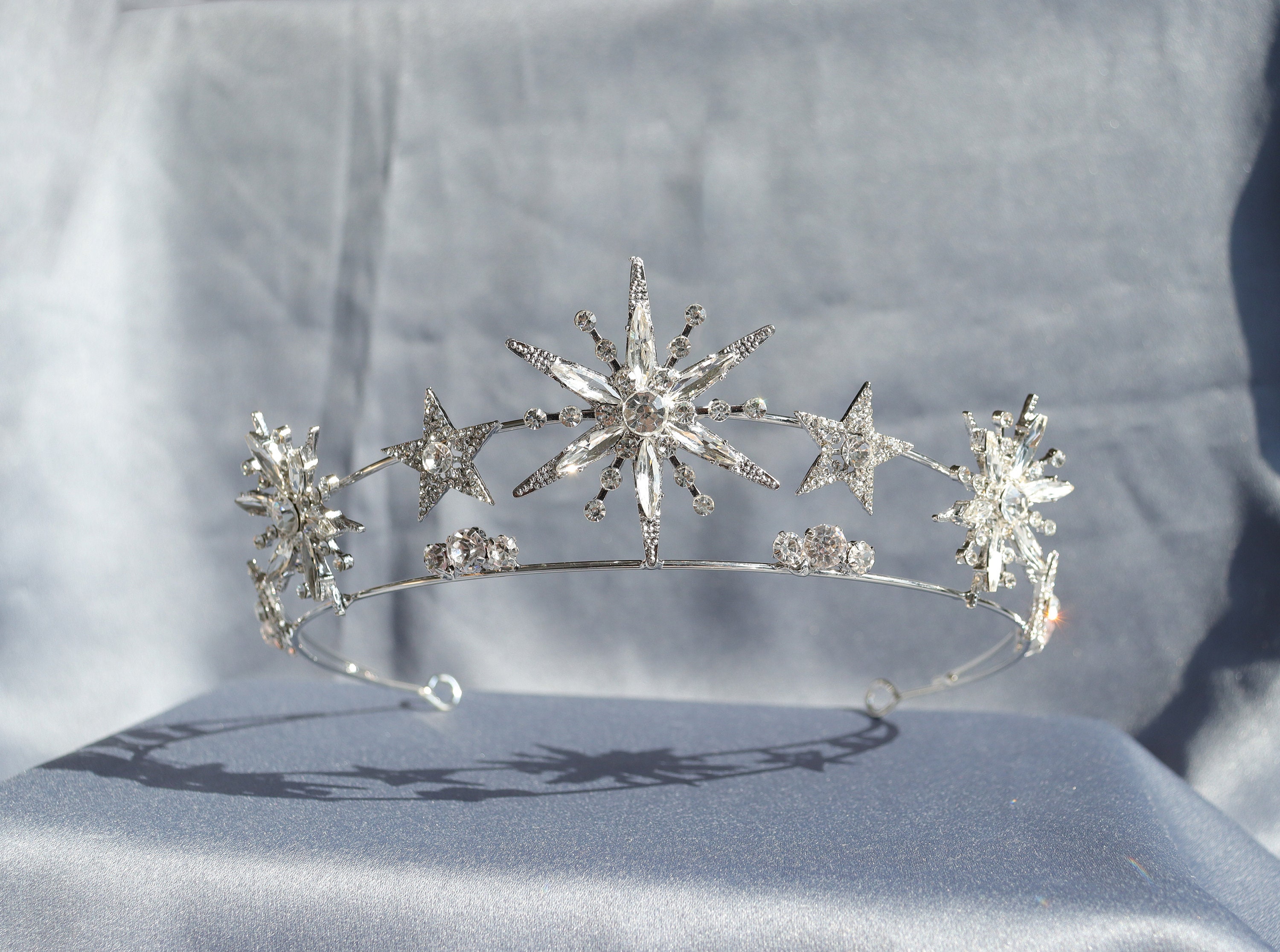 Art Deco Domed Star Tiara,Rhinestone Crown,Vintage,Stars Headband,Queen ...