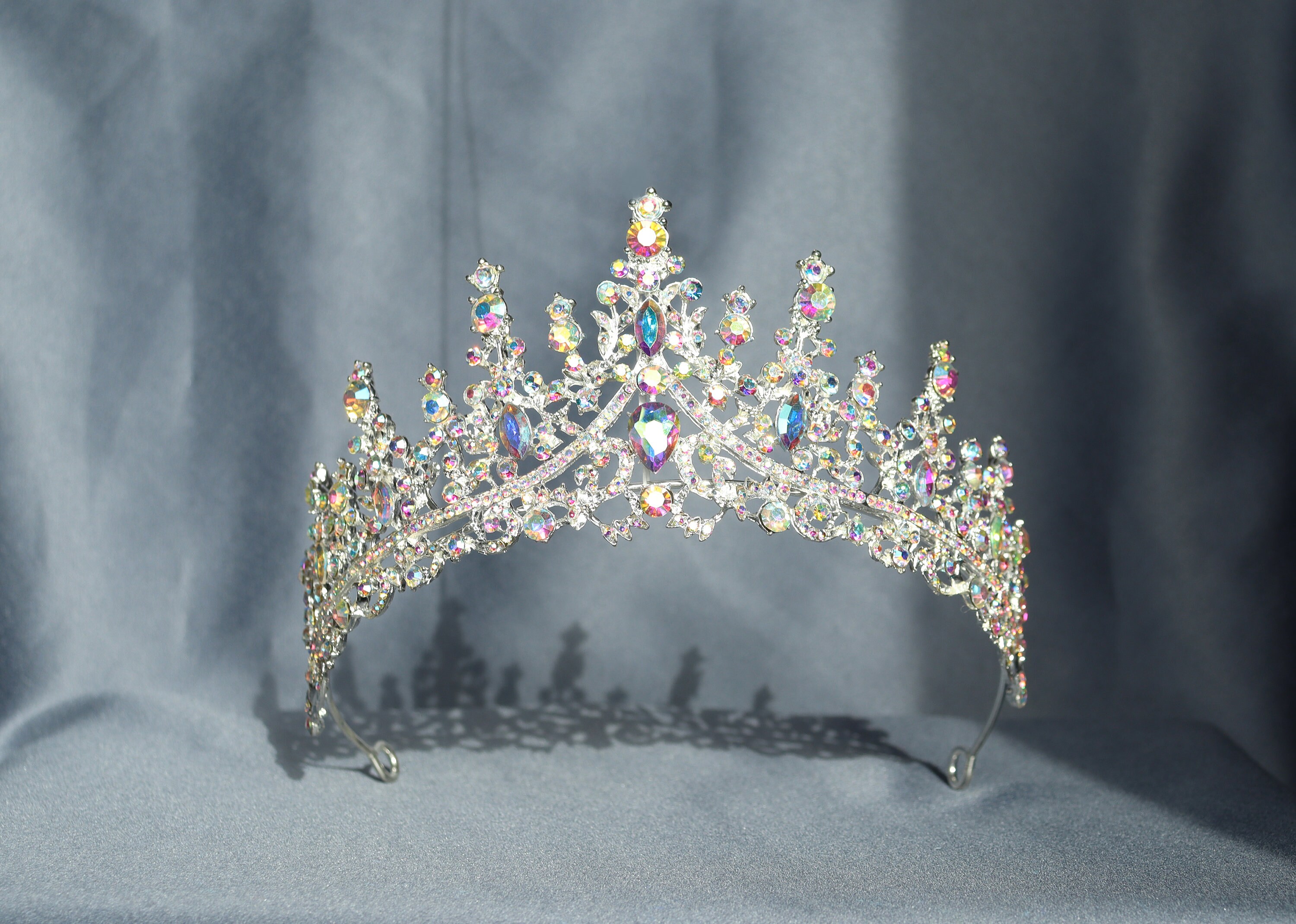 Silver Princess Tiara, Bridal Rhinestone Wedding Crown, Glamour Bride ...