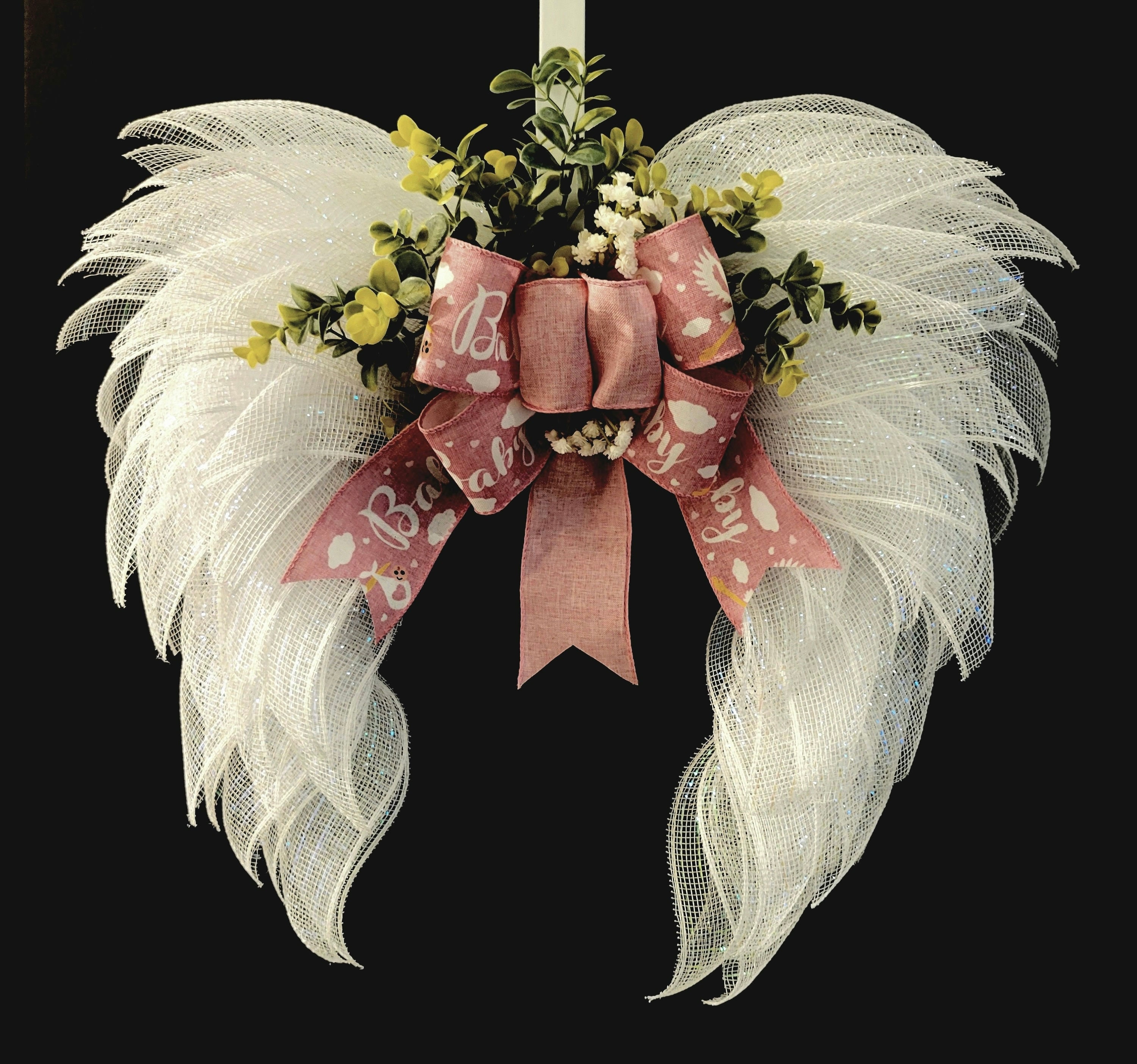 Angel Wing Wreath, Memorial Wings, Cemetary, Graveside, Bereavement ...