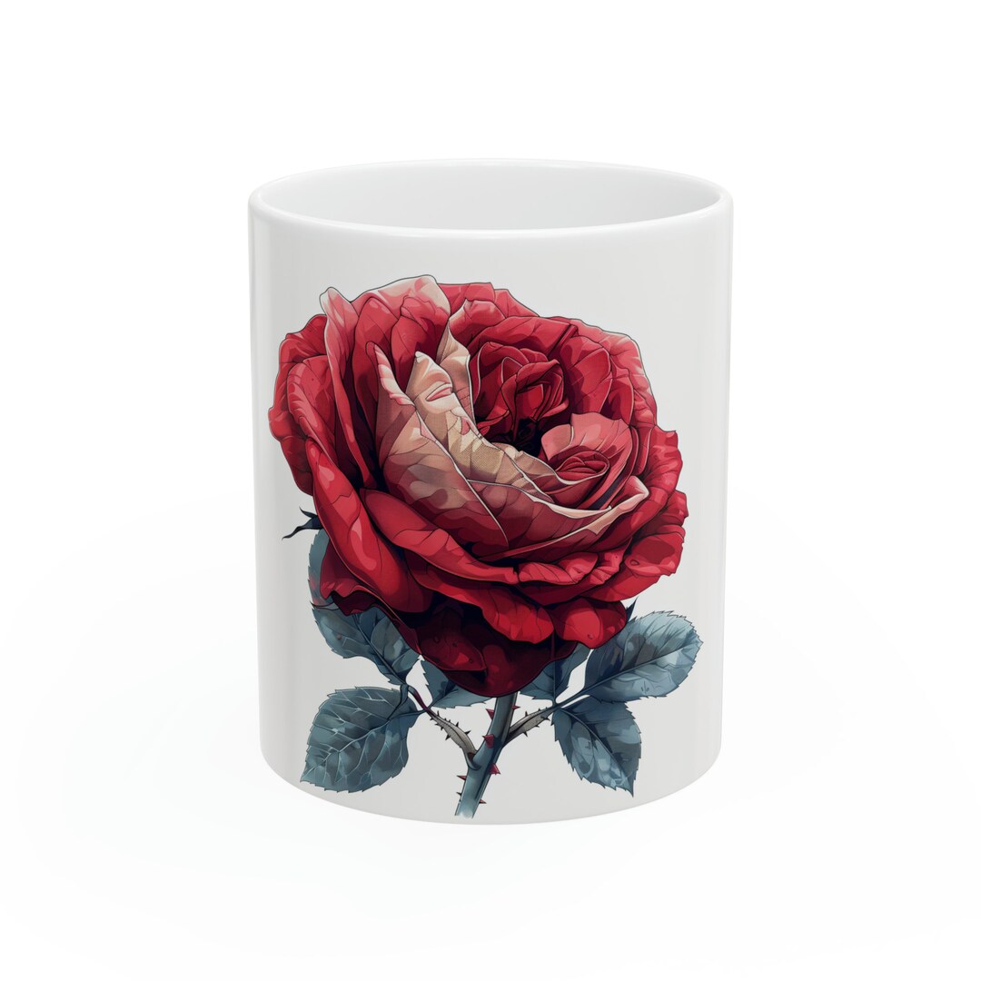 Flower Floral Mug, Rose, Roses, Thorns, Coffee, Tea, Watercolor, Nature ...