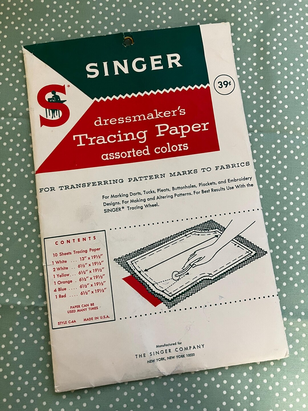 Vintage Singer Dressmaker's Tracing Paper-pattern Tracing, Transfer ...