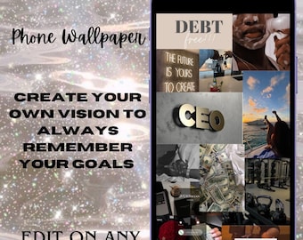 Goals and Vision Board Wallpaper, Digital, Wallpaper, Screensaver ...