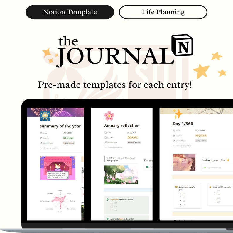 Journal Notion Template | Editable Template | Notion Dashboard ...