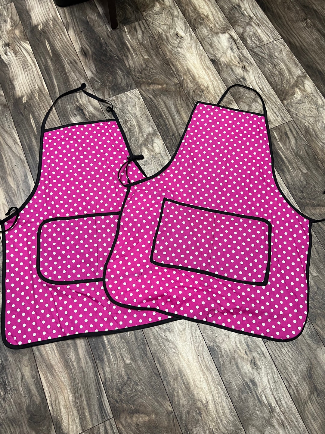 Pink Polka Dot Apron Set, Adult and Child, Aprons, Kitchen Set - Etsy