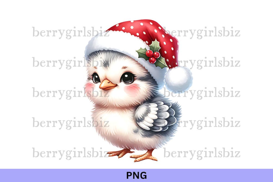 Cute Bird PNG, Christmas Bird PNG, Christmas Clipart, Baby Bird, Bird ...