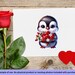 Penguin PNG, Penguin With Roses, Valentines Penguin, Valentines Day ...