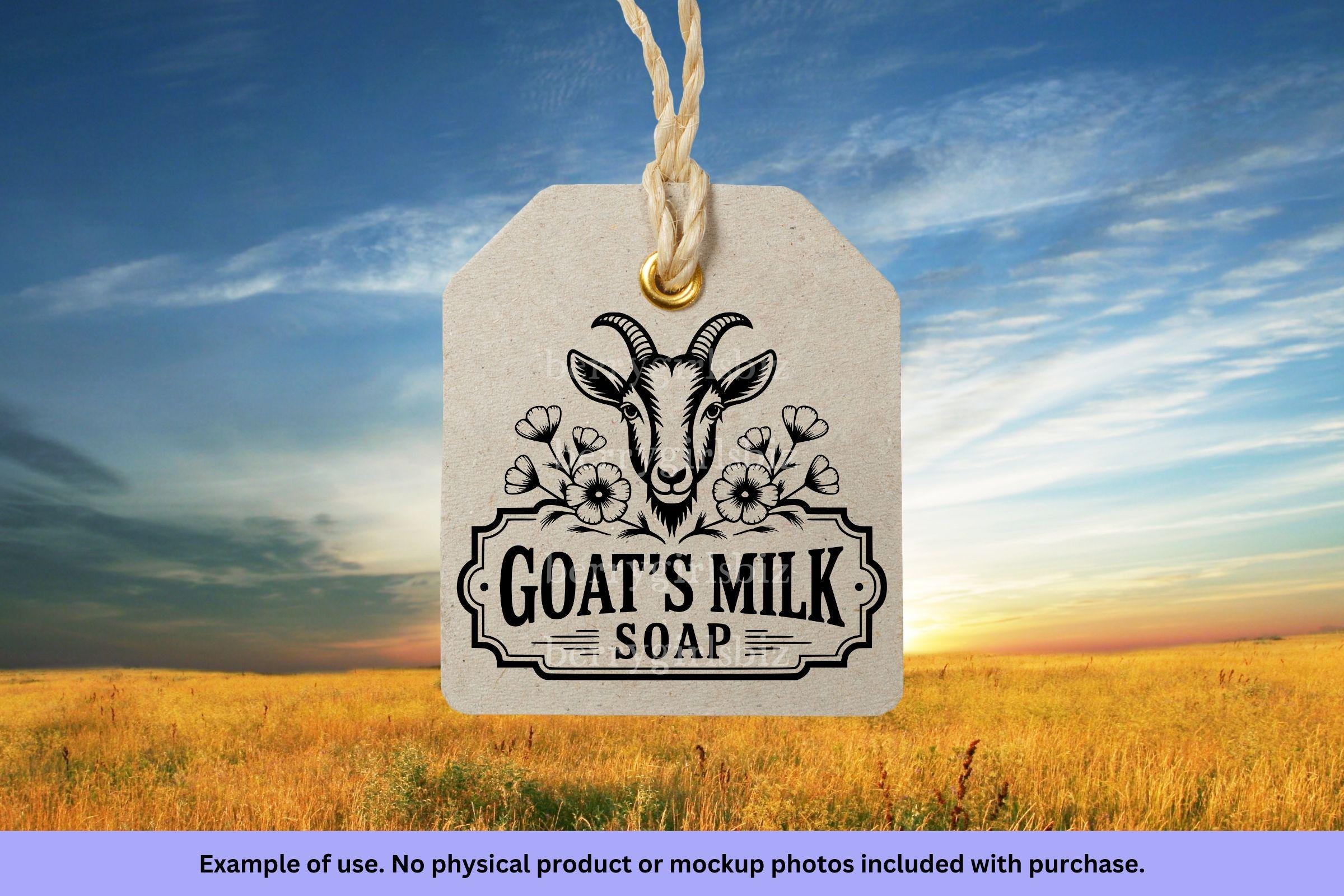 Goat's Milk Soap Label Design, SVG PNG JPG, Goat Milk Soap Sign Sticker ...