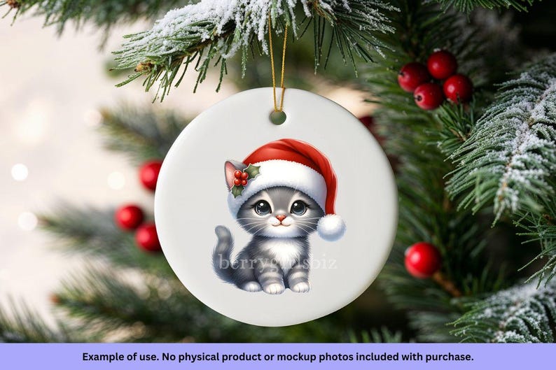Cat PNG, Kitten PNG, Gray Cat PNG, Christmas Cat, Cute Cat Design, Cat ...