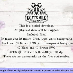 Goat's Milk Soap Label Design, SVG PNG JPG, Goat Milk Soap Sign Sticker ...
