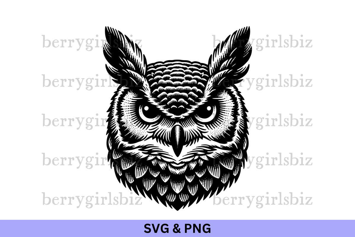 Owl SVG PNG, Owl Svg, Owl Png, Owl Face Svg, Owl Face Png, Great Horned ...