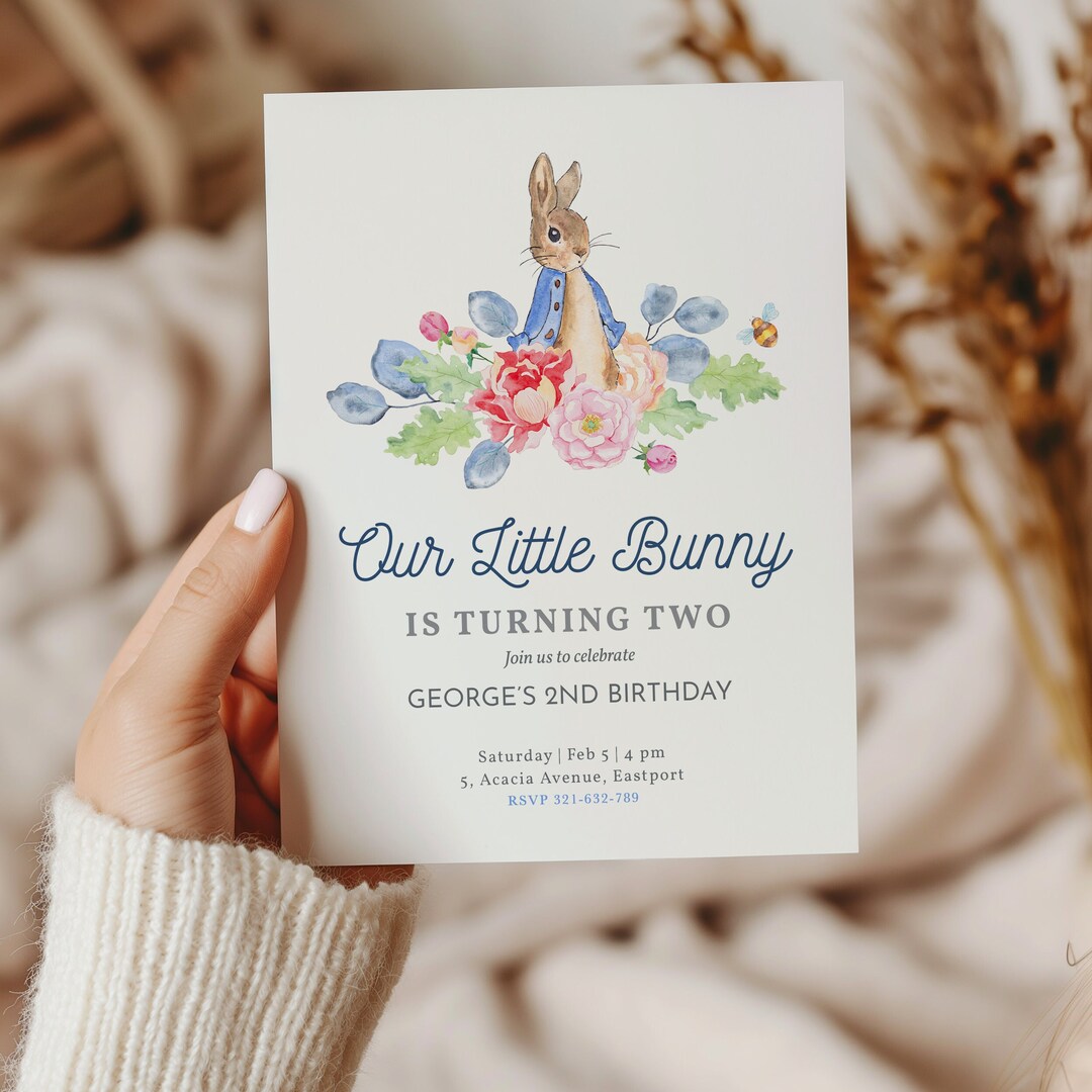 Peter Rabbit, Editable Birthday Invitation, Peter Rabbit Birthday ...