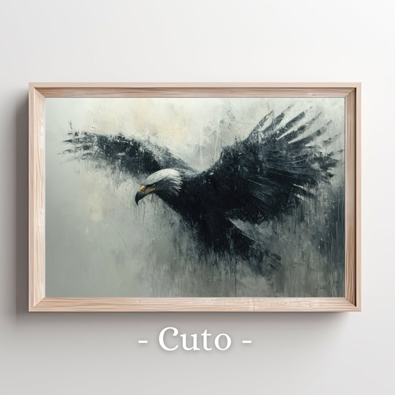 Majestic Eagle in Flight Art, Abstract Bird of Prey Canvas, Dynamic ...