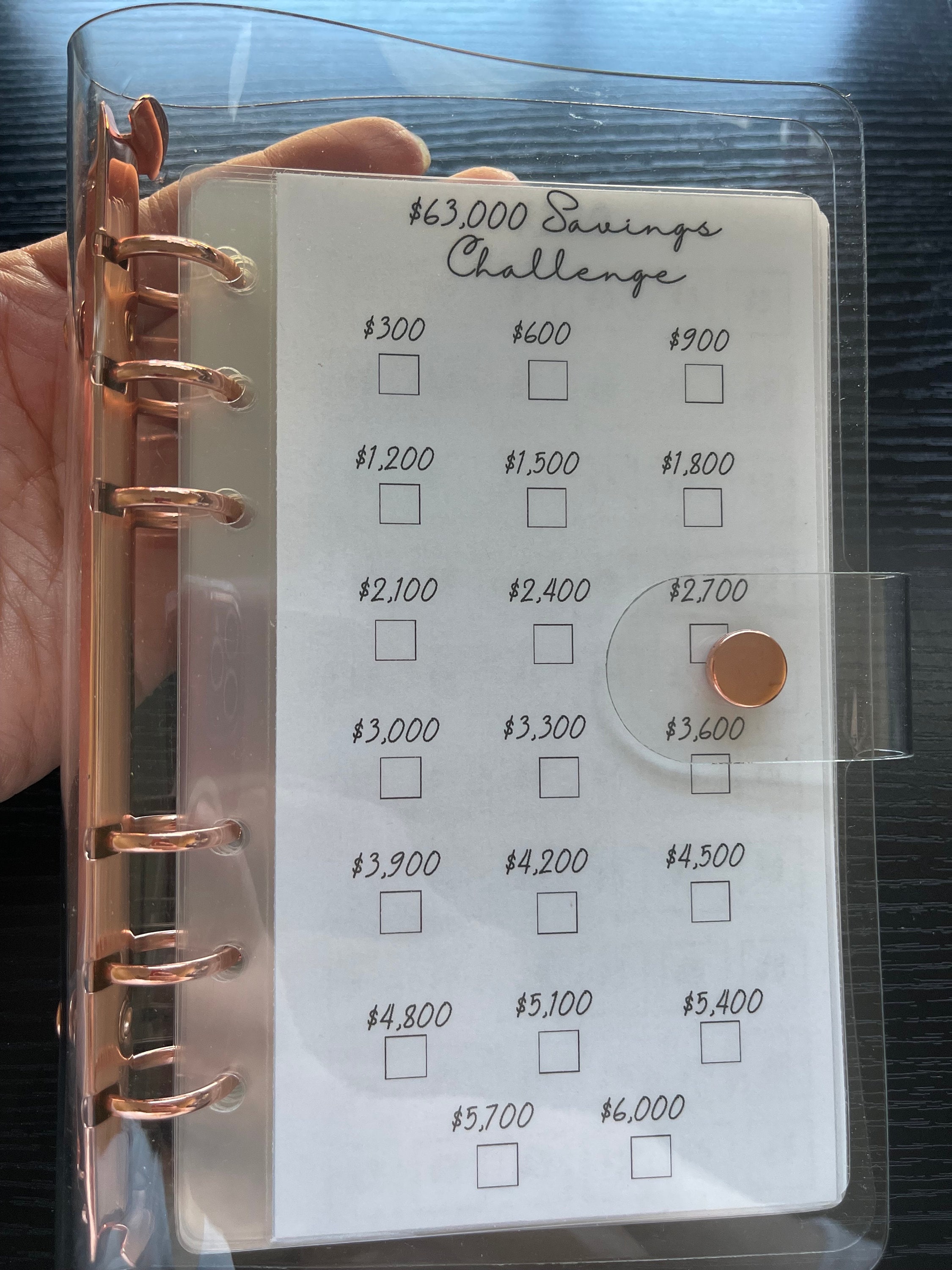 63k Savings Challenge Binder, Budget Book, Laminated Savings Trackers ...