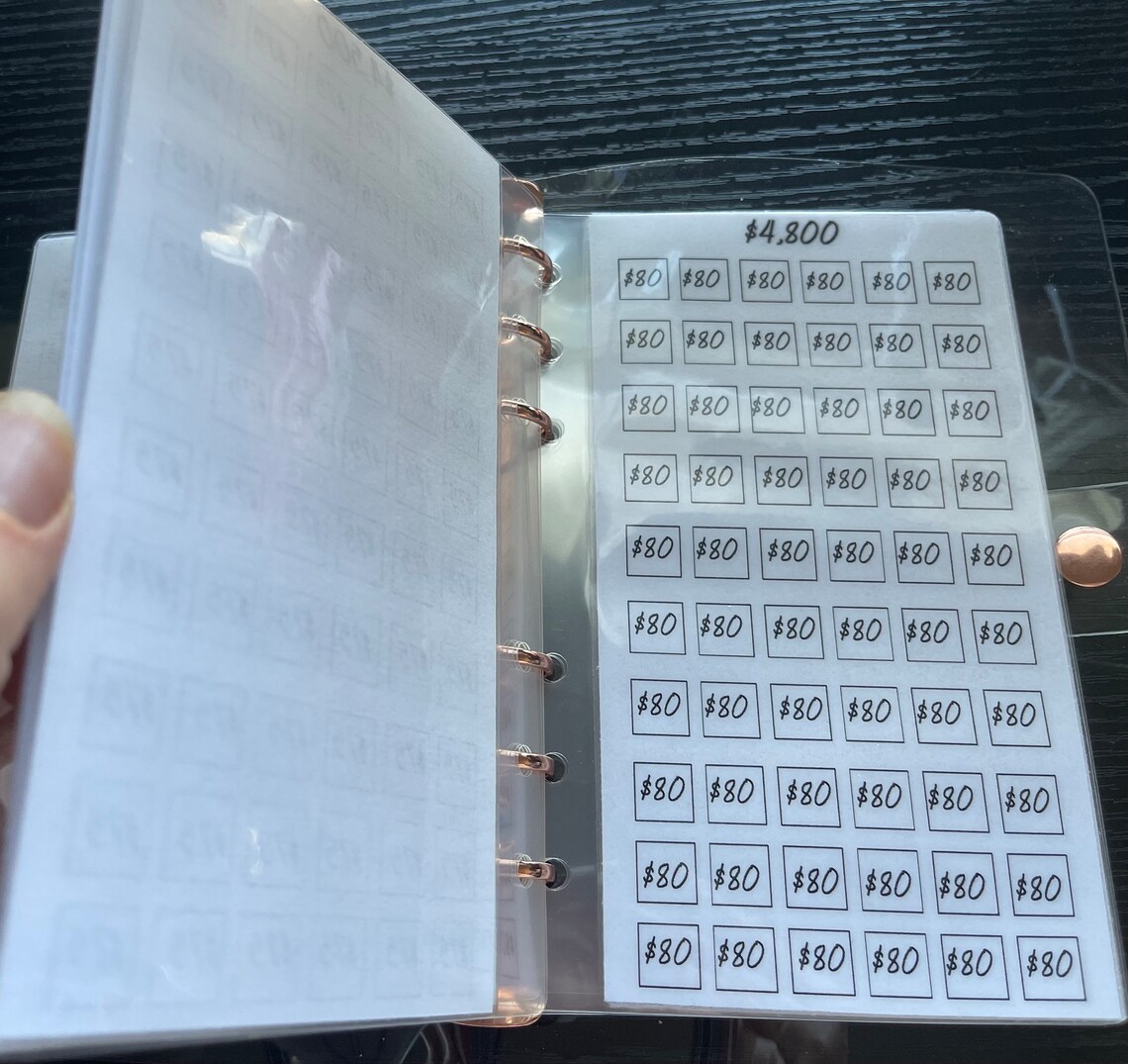 63k Savings Challenge Binder, Budget Book, Laminated Savings Trackers ...