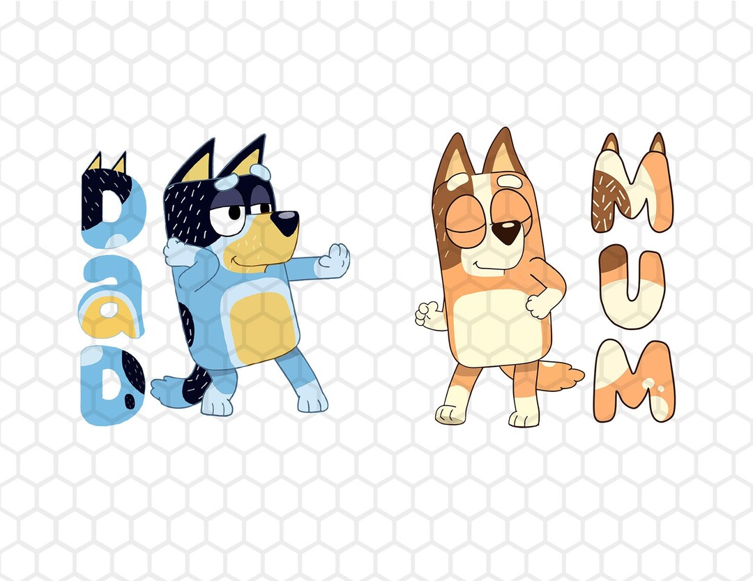 Bluey and Bingo Dancing Png, Bluey Family Bundle PNG, Cool Moms Dads ...