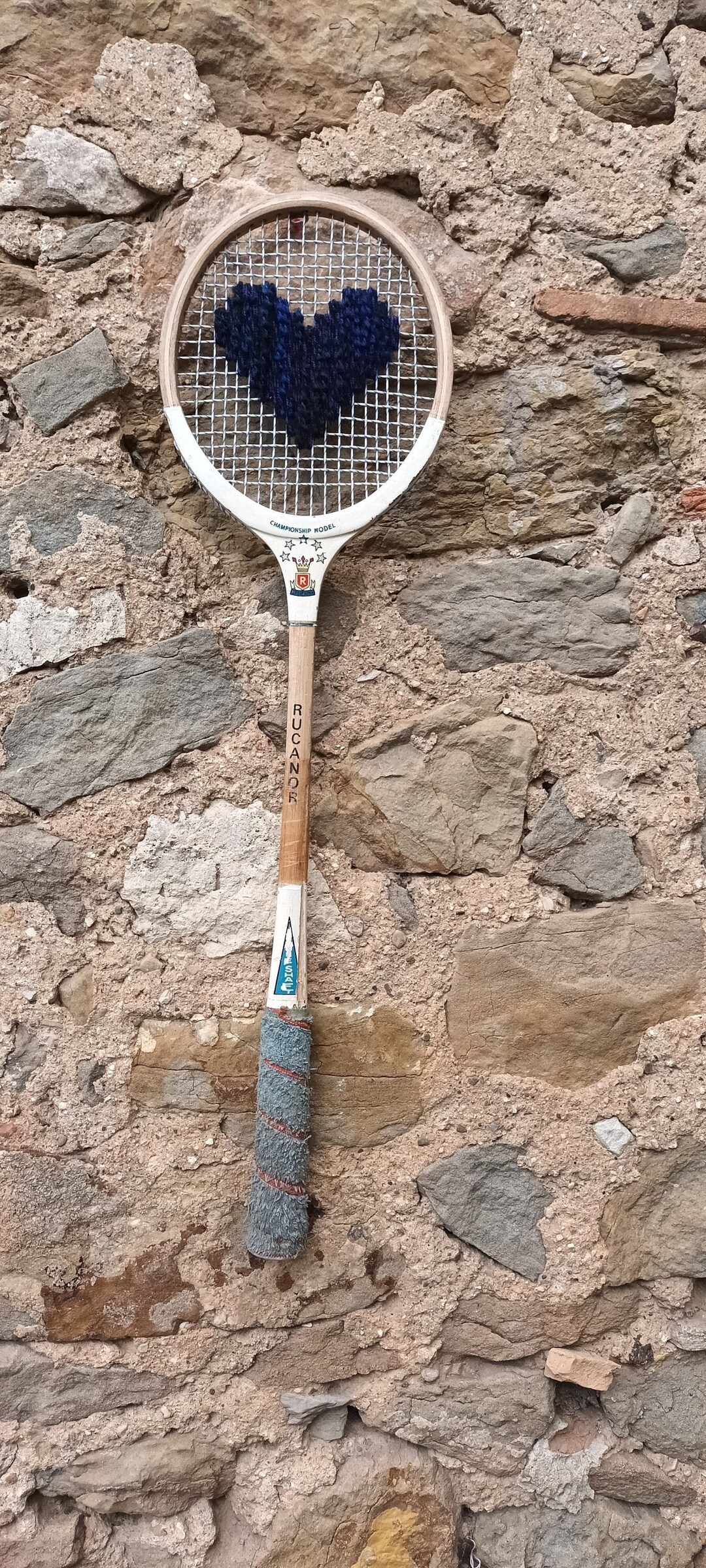 Vintage Wooden Badminton Racket Embroidered With "don't Break My Purple ...