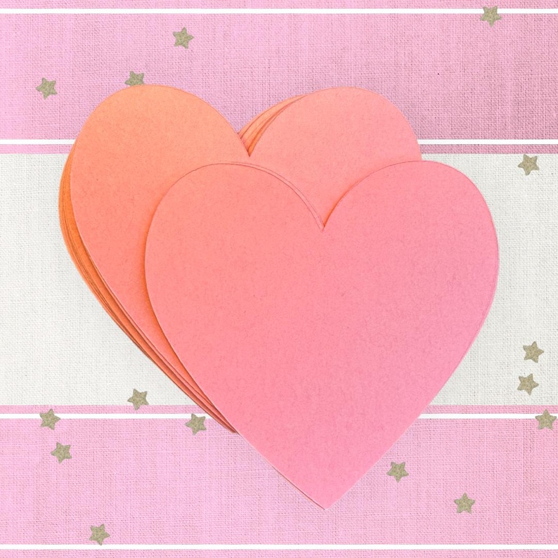 Pink Hearts 2.5 Inches Quantity 50, Cardstock Hearts, Scrapbooking ...