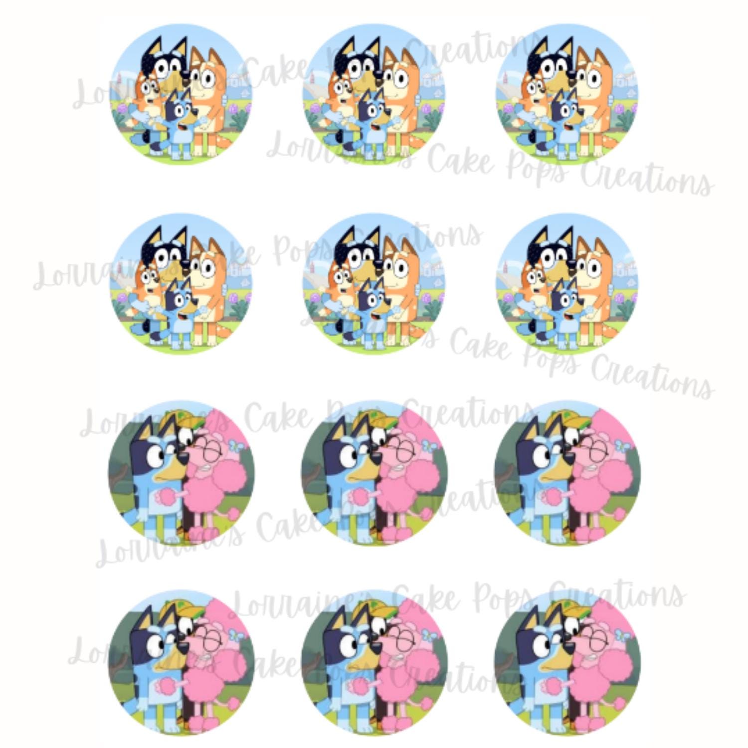 Printable Bluey Inspired Toppers-edible Images for Oreos or Cupcake ...