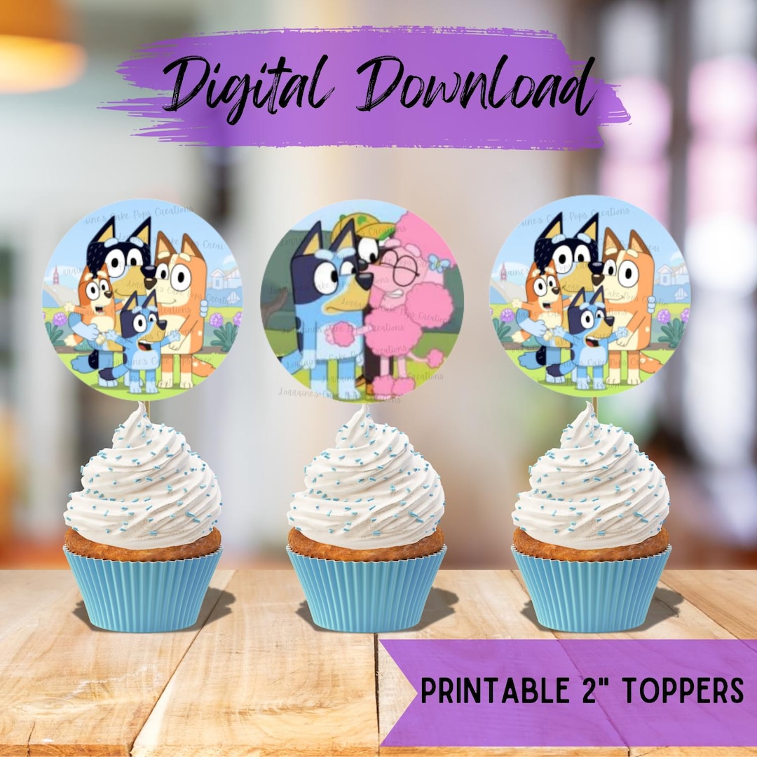 Printable Bluey Inspired Toppers-edible Images for Oreos or Cupcake ...