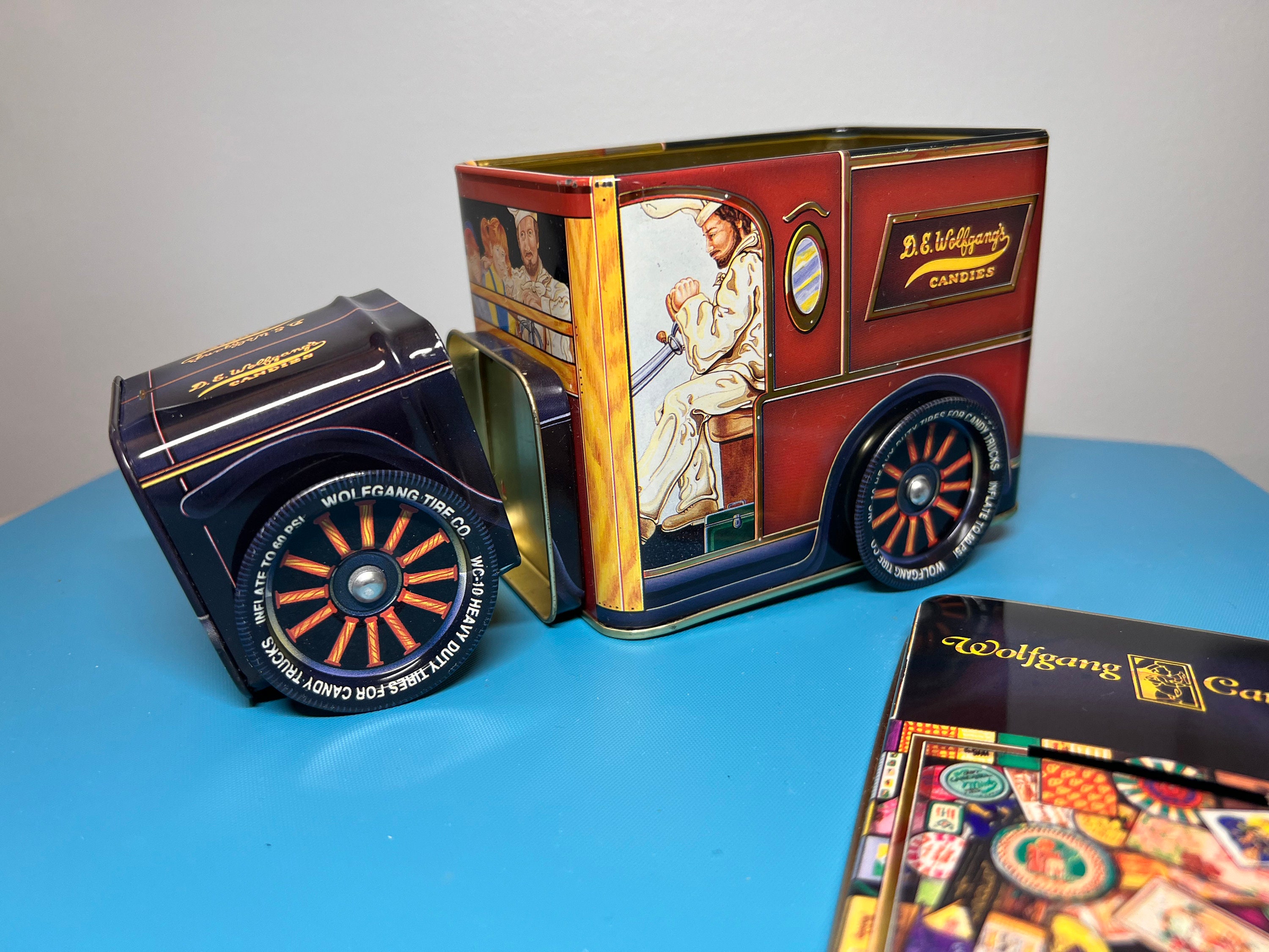 D.E. Wolfgangs Candies dandy Candy Truck Metal Coin Bank in Original ...