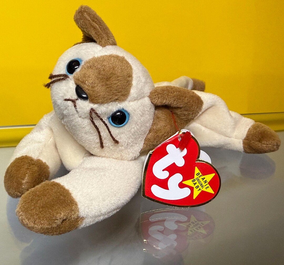 Snip the Siamese Cat Beanie Baby – Cream With Brown Points & Blue Eyes ...