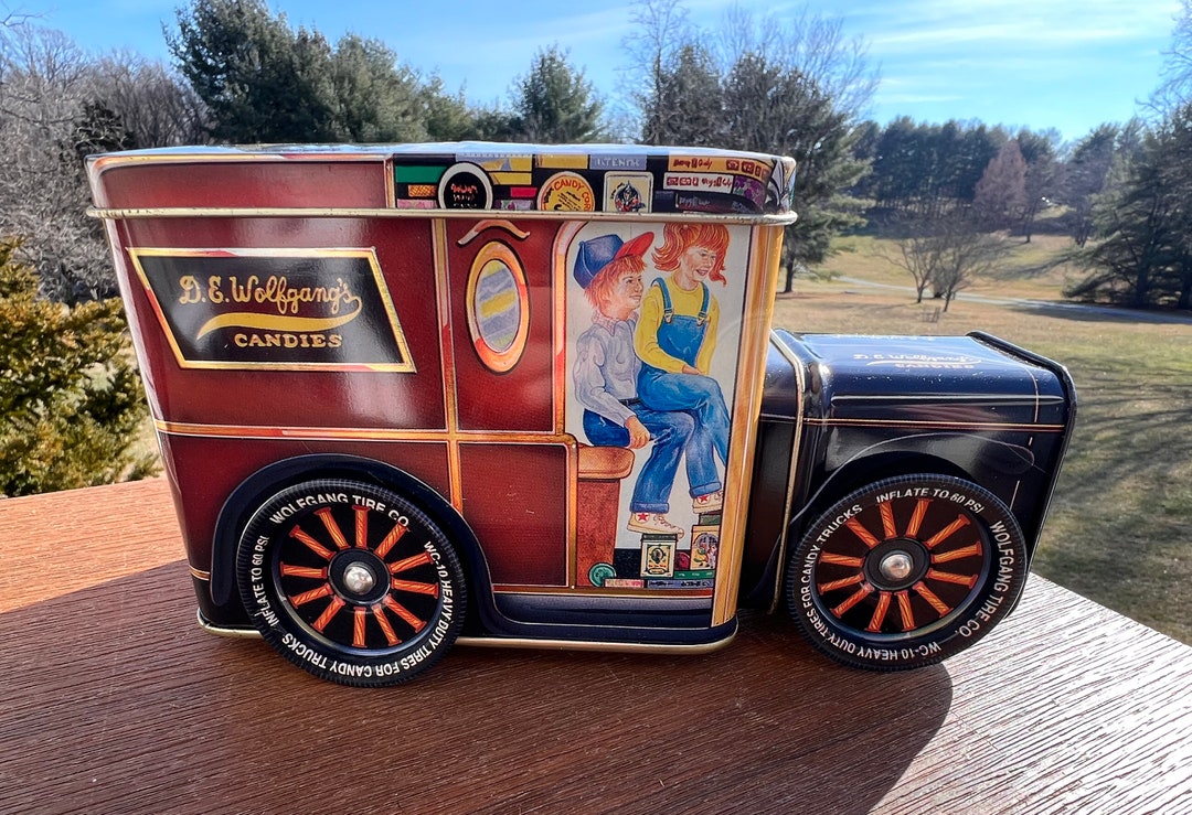 D.E. Wolfgang’s Candies “dandy Candy Truck” Metal Coin Bank in Original ...
