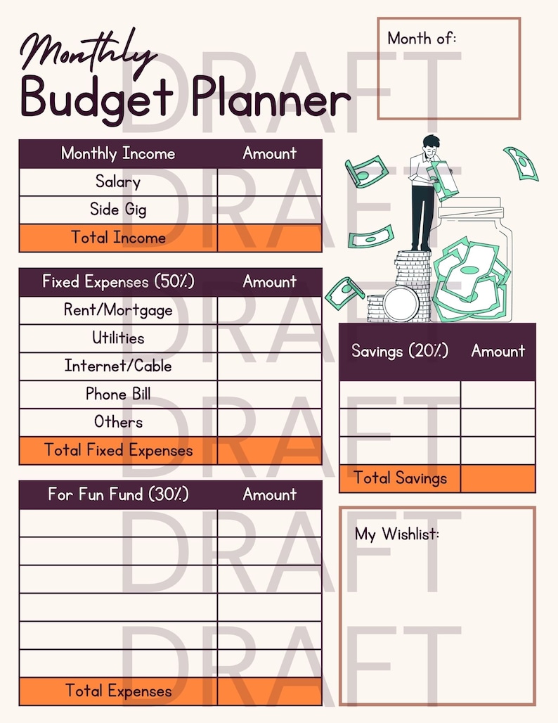 Monthly Budget Organizer Planner and Guide - Etsy